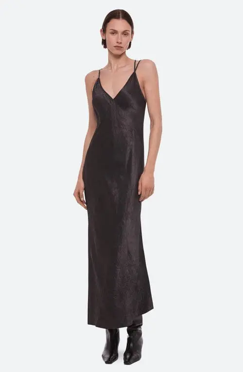 Helmut Lang Crinkle Satin Maxi Slipdress - Truffle