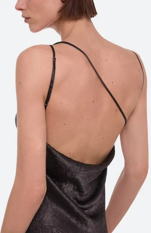 Helmut Lang Crinkle Satin Maxi Slipdress - Truffle