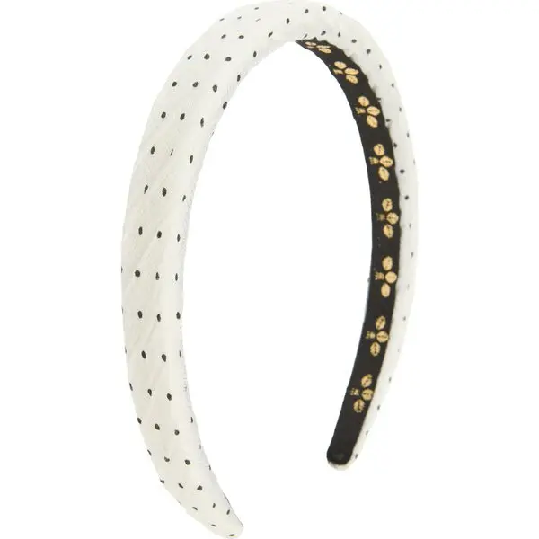 L. Erickson Elora Polka Dot Headband - White/black