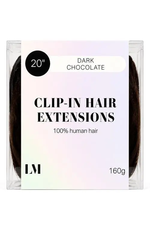 LOCKS AND MANE 20-inch Human Hair Clip-in Extensions - Dark Chocolate