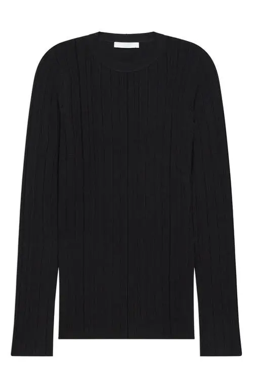 Helmut Lang Slit Rib Knit Top - Black