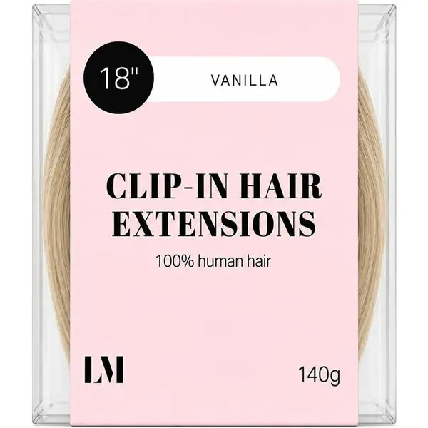 LOCKS AND MANE 18-inch Clip-in Human Hair Extensions - Vanilla