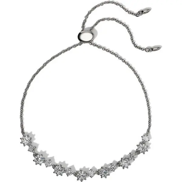 Nadri Celine Cubic Zirconia Adjustable Bolo Bracelet - Rhodium