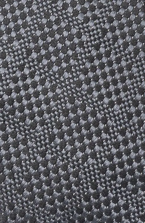 Nordstrom Cain Grid Silk Jacquard Neck Tie - Black