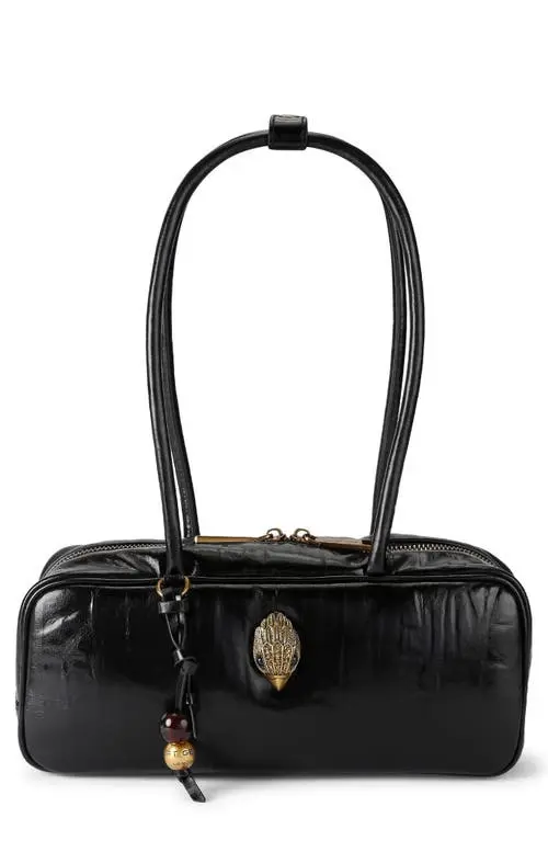 Kurt Geiger Small Celia Leather Duffle Crossbody Bag - Black