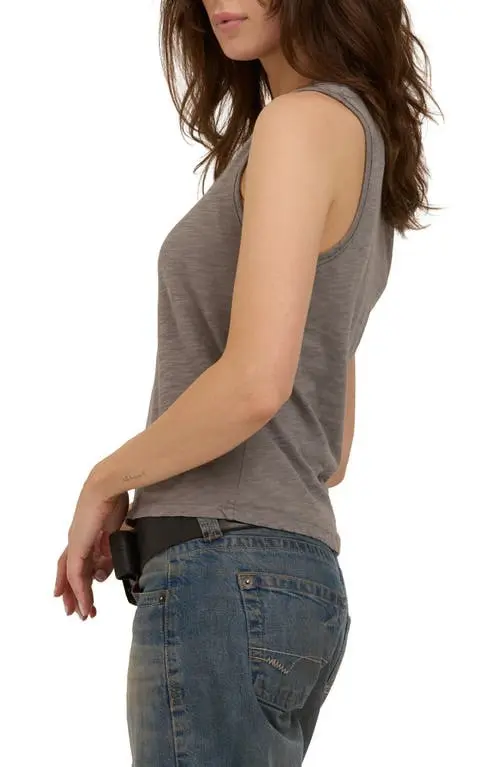 PROJECT SOCIAL T Slub Cotton V-neck Tank - Slate