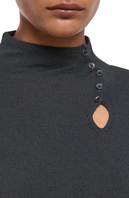 Helmut Lang Cutout Wool Blend Rib Sweater