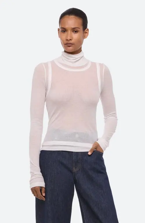Helmut Lang Sheer Long Sleeve Turtleneck Top