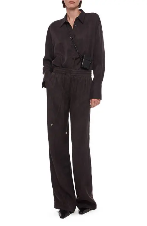 Helmut Lang Fluid Drape Button Front Shirt - Truffle