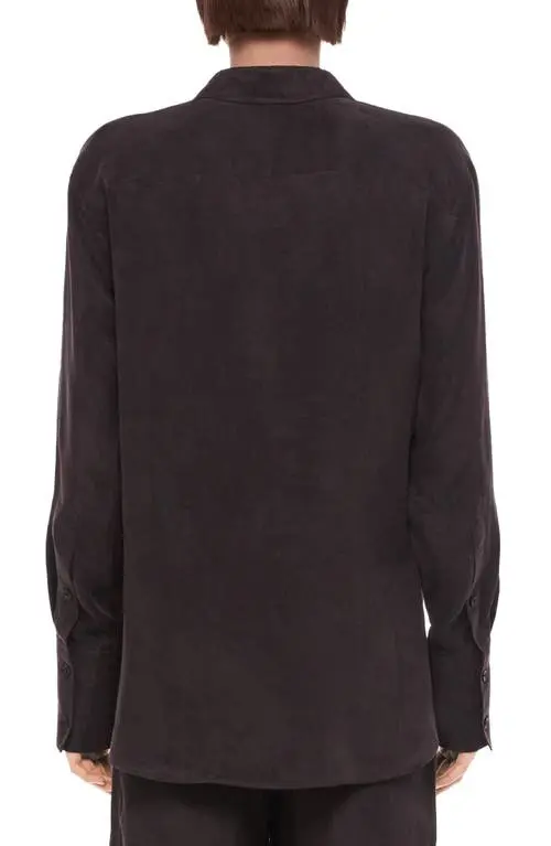 Helmut Lang Fluid Drape Button Front Shirt - Truffle