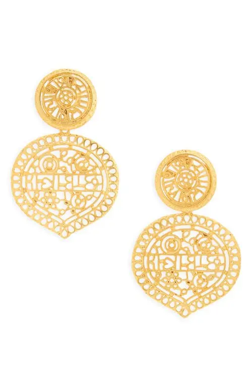 KENNETH JAY LANE En Filigree Drop Earrings - Gold