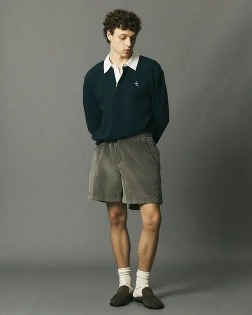 LE PERE Long-sleeve Rugby Polo - Navy