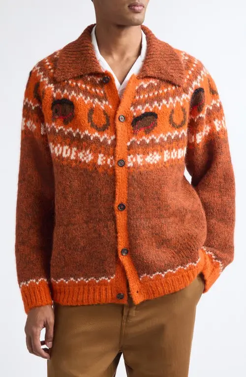 BODE Corral Superfine Alpaca Blend Cardigan - Orange Multi