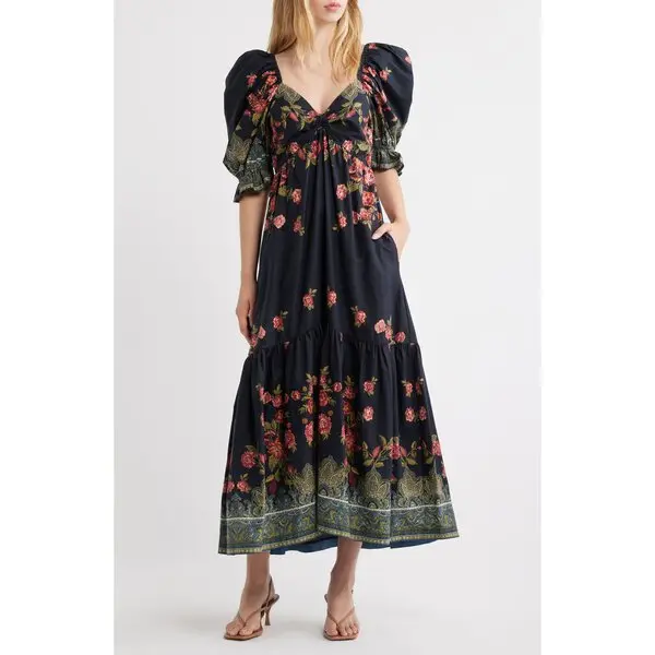 CLEOBELLA Jewel Cotton Poplin Ankle Dress - Eglantine Print