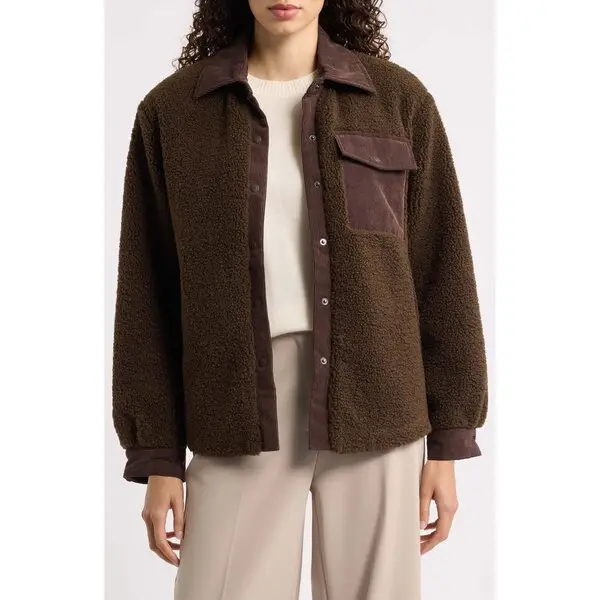 SAVE THE DUCK Sayaka High Pile Fleece Jacket - Soil Brown
