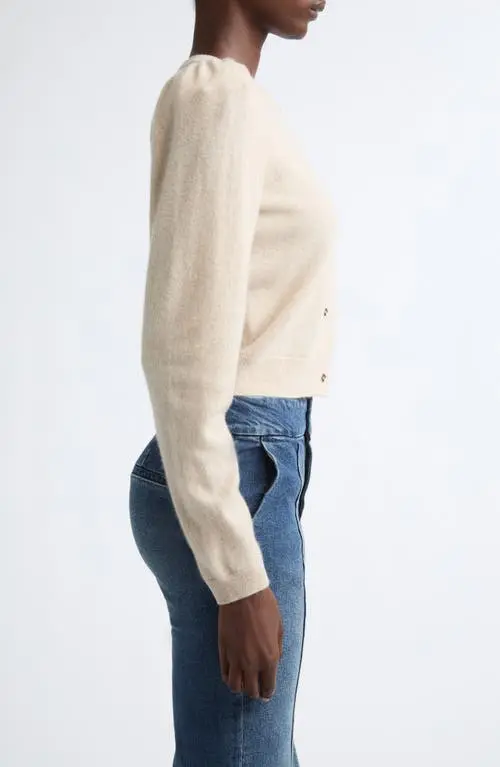 Alice + Olivia Dollie Puff Shoulder Cashmere Cardigan