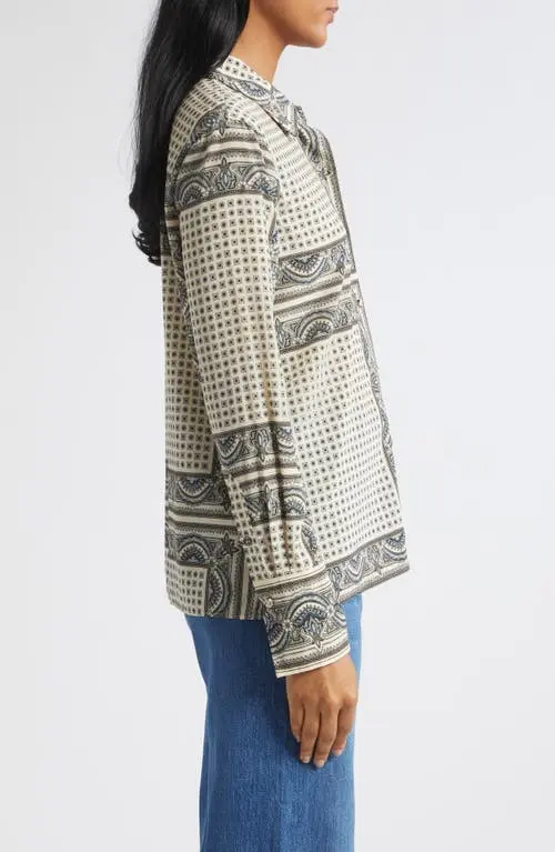 Veronica Beard Monique Mixed Paisley Silk Blend Shirt