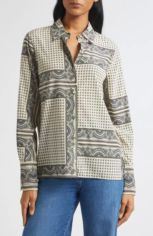 Veronica Beard Monique Mixed Paisley Silk Blend Shirt
