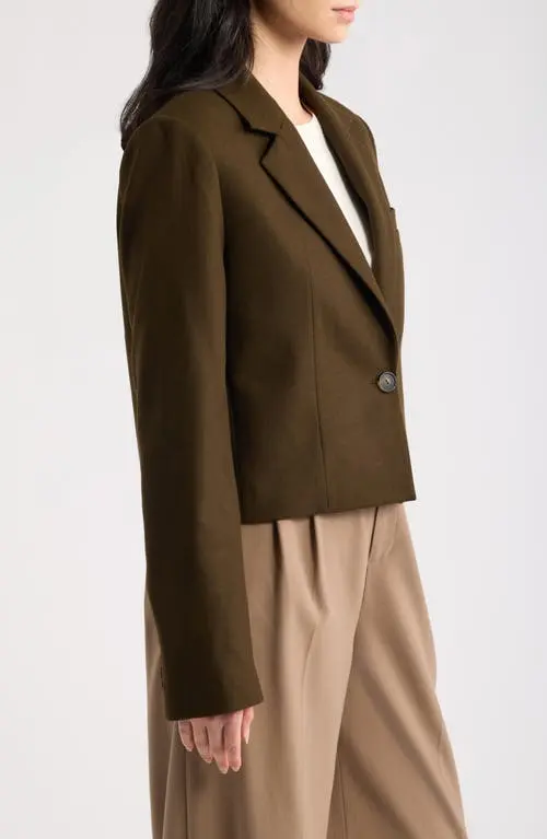 Vince Cropped Flannel Blazer
