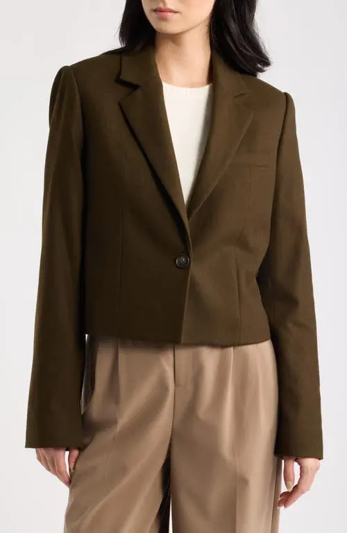Vince Cropped Flannel Blazer