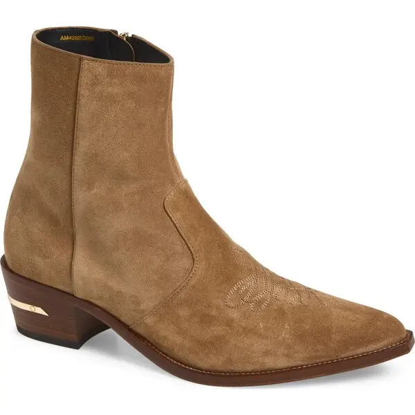 Amiri Ryder Pointed Toe Suede Western Boot