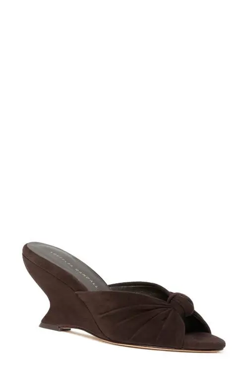 LOEFFLER RANDALL Marsy Leather Wedge Slide Sandal - Tmoro