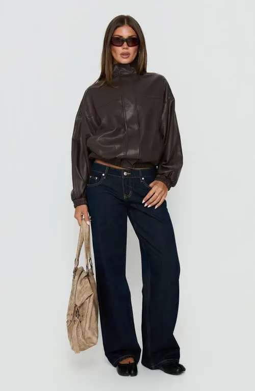 Princess Polly Dialtone Funnel Neck Faux Leather Jacket