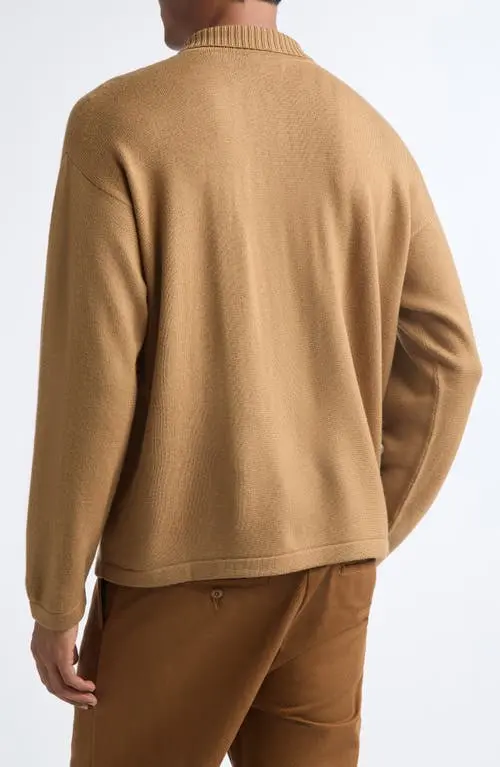 BODE Merino Wool Appliqué Polo Sweater