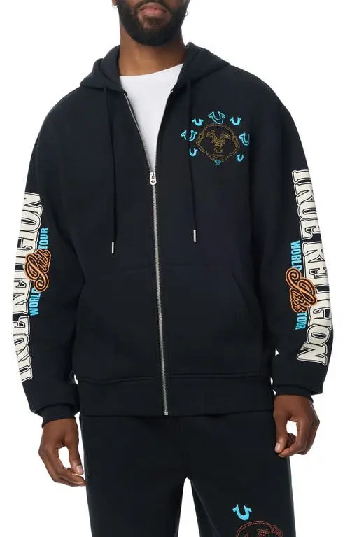True Religion Southwest Zip Hoodie - Jet Black