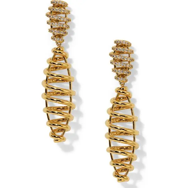 Nadri Muse Pavé Cubic Zirconia Cage Drop Earrings - Gold
