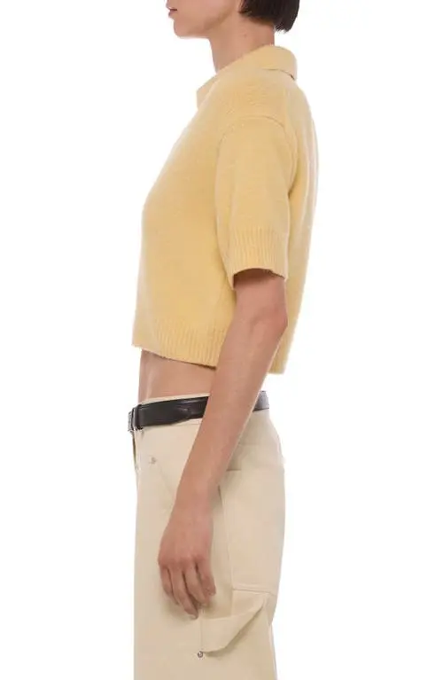 Helmut Lang Cropped Wool Polo - Cornsilk