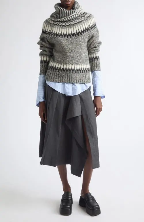 Monse Fair Isle Turtleneck Wool Blend Sweater