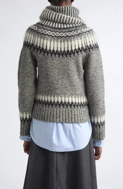 Monse Fair Isle Turtleneck Wool Blend Sweater