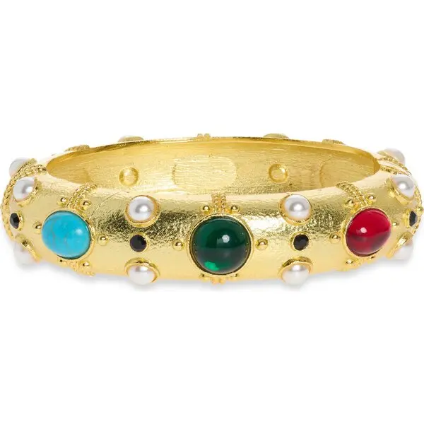 KENNETH JAY LANE Cabochon Jet Dot Bracelet - Gold