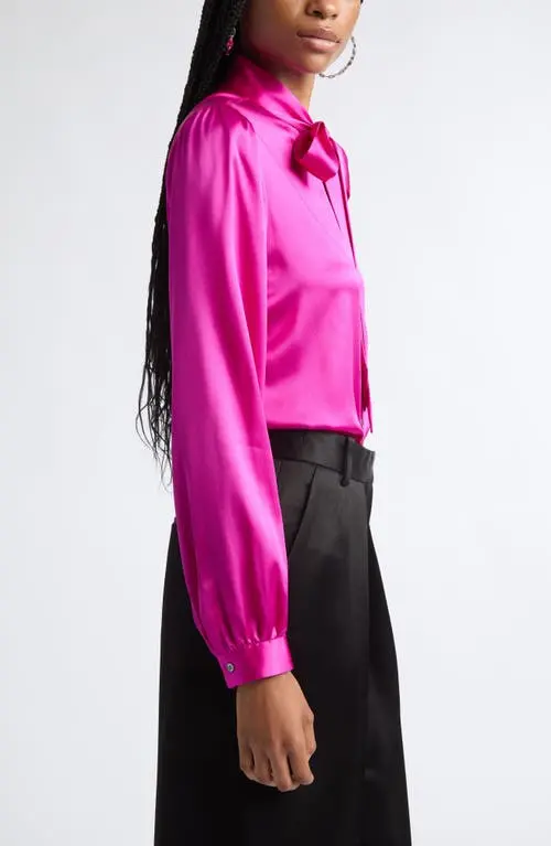 Ramy Brook Silk Blend Tie Neck Shirt