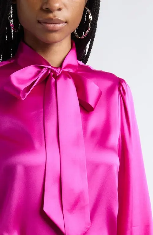 Ramy Brook Silk Blend Tie Neck Shirt