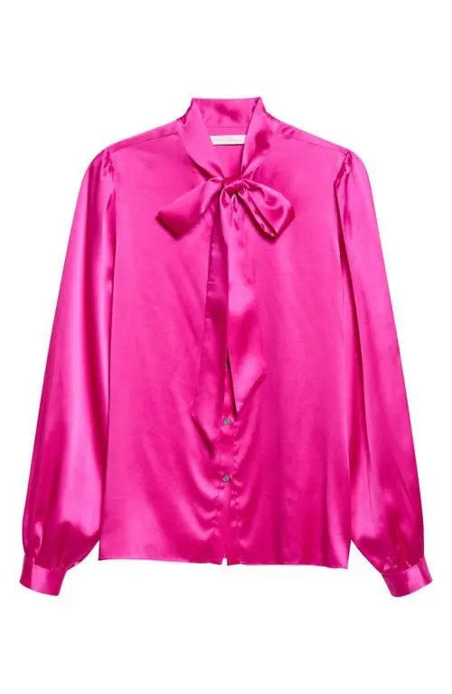 Ramy Brook Silk Blend Tie Neck Shirt
