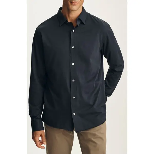 34 Heritage Cotton Blend Button-up Shirt - Total Eclipse