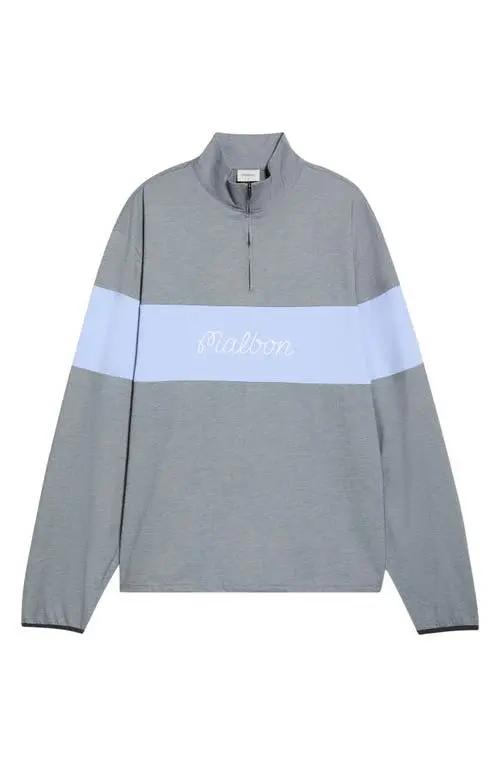 MALBON Horizon Quarter-zip Pullover - Black Chambray