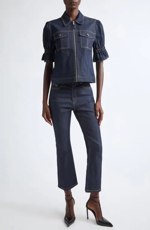 Cinq À Sept Holly Puff Shoulder Denim Jacket