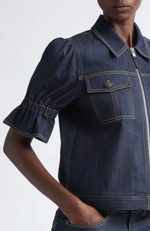 Cinq À Sept Holly Puff Shoulder Denim Jacket