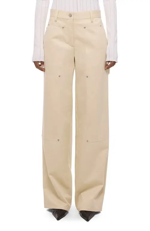 Helmut Lang Rivet Detail Cotton Carpenter Pants - Oatmeal