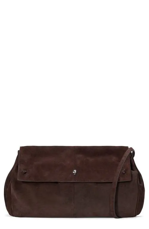 Staud Cy Oversized Leather Clutch Bag - Espresso