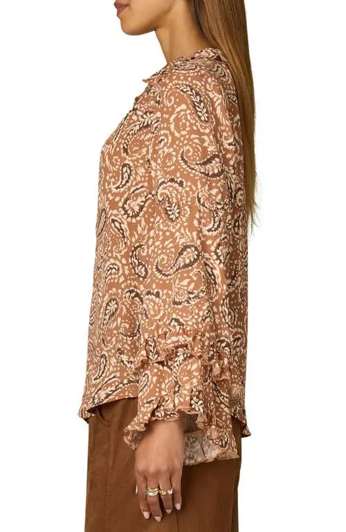 Wit & Wisdom Ruffle Print Top