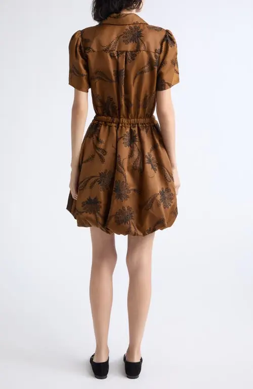 Cinq À Sept Ophelie Paisley Embroidered Bubble Hem Minidress