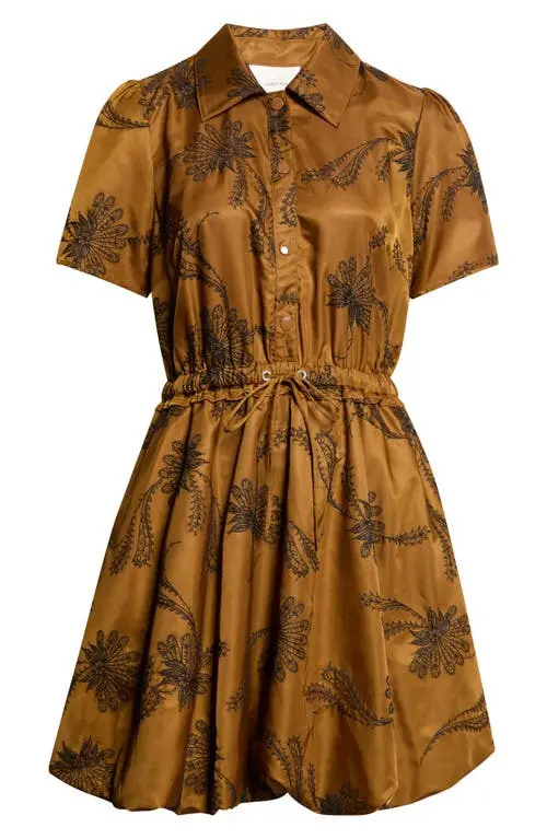 Cinq À Sept Ophelie Paisley Embroidered Bubble Hem Minidress