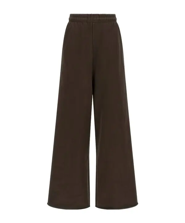 ENTIRE STUDIOS Elastic-waist Wide Leg Cotton Athletic Pants - Brown