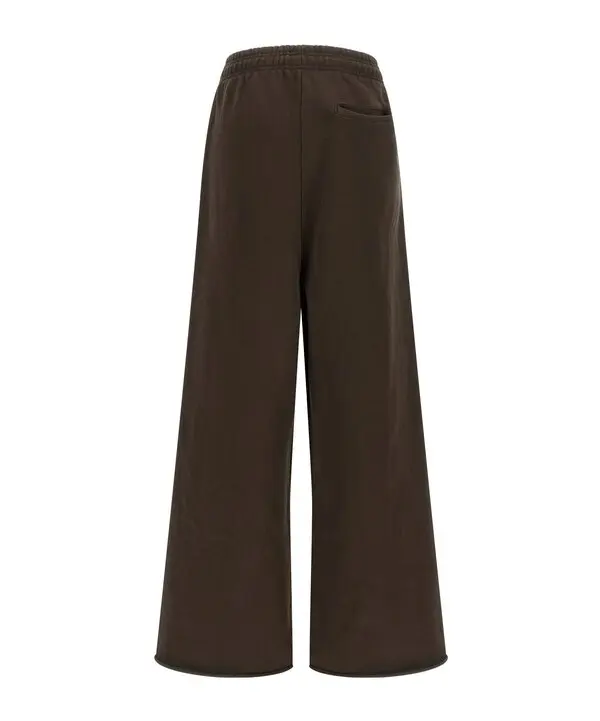 ENTIRE STUDIOS Elastic-waist Wide Leg Cotton Athletic Pants - Brown