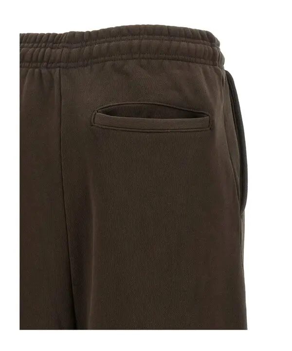 ENTIRE STUDIOS Elastic-waist Wide Leg Cotton Athletic Pants - Brown