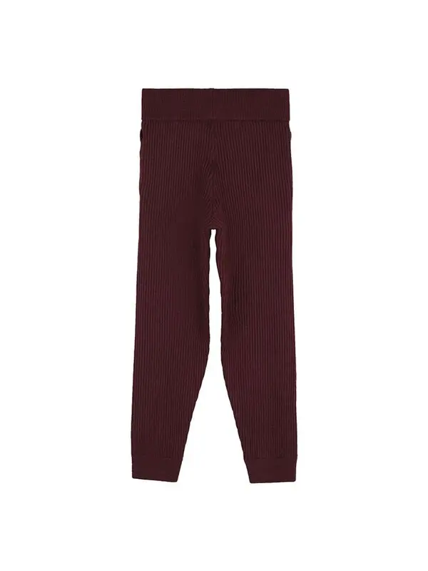 Chloé Ribbed-knit Chain-detail Cotton Trousers